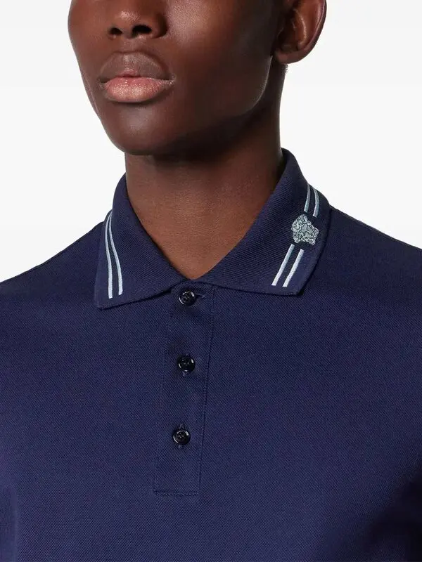 Versace Embroidered Cotton Polo Shirt