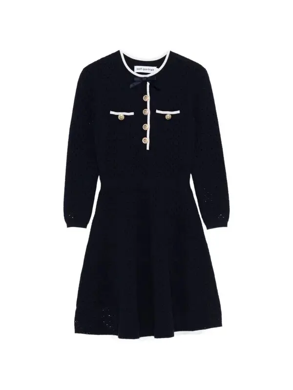 SELF-PORTRAIT Bow Knit Mini Dress