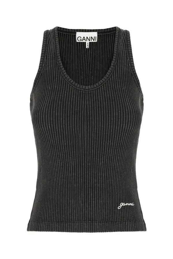 GANNI Ribbed Tank Top - Multicolor
