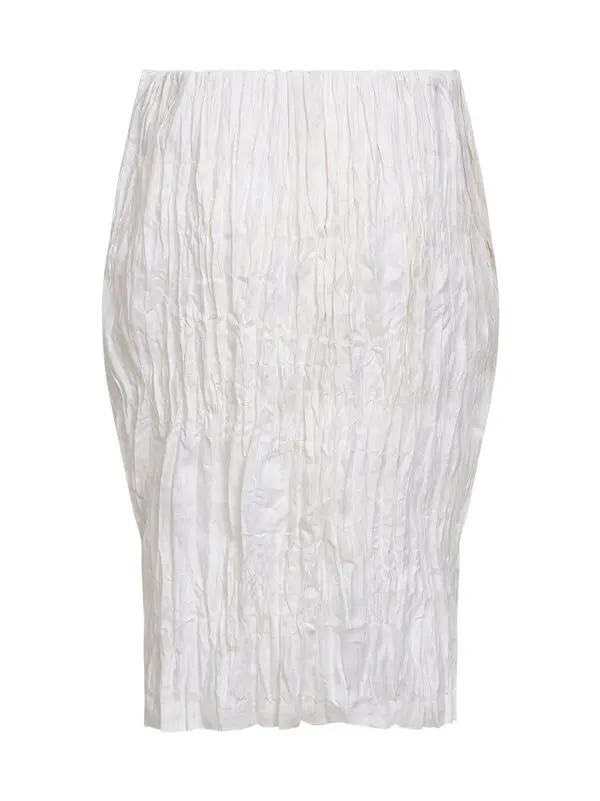 TOTEME Crinkled Linen Pencil Skirt - Multicolor