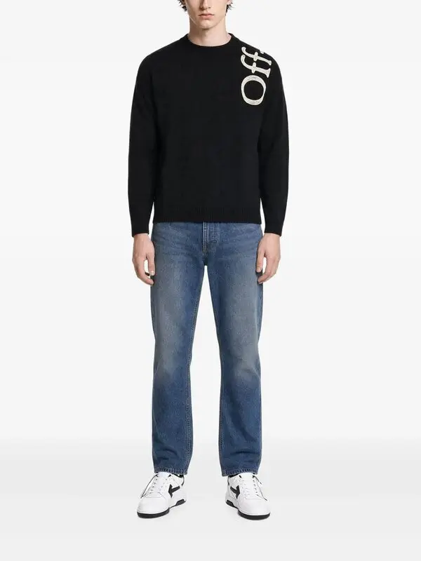 Off-White Vertical Knit Crewneck - Black