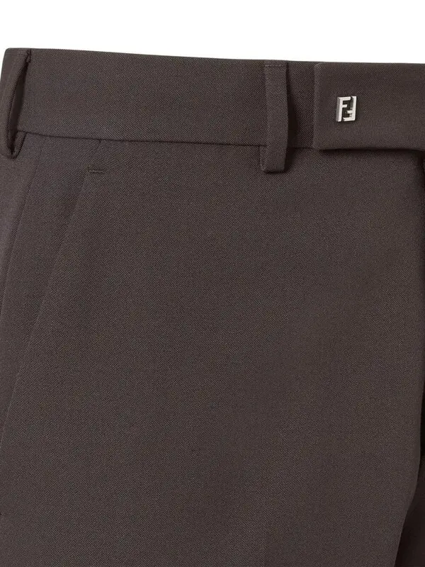 Fendi Cigarette Wool Trousers - Brown