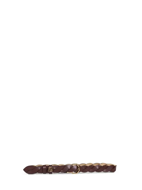 Fendi Woven Leather Reversible Ff Belt - Multicolor
