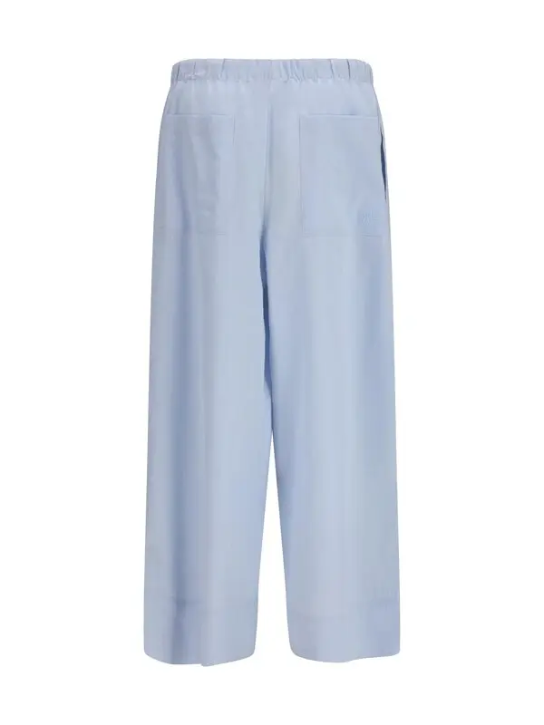 TOTEME Cotton And Linen Blend Palazzo Pants - Blue
