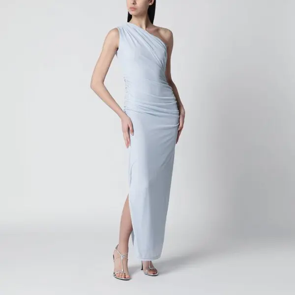ROTATE BY BIRGER CHRISTENSEN One-shoulder Draped Maxi Dress In Plein Air - Blue