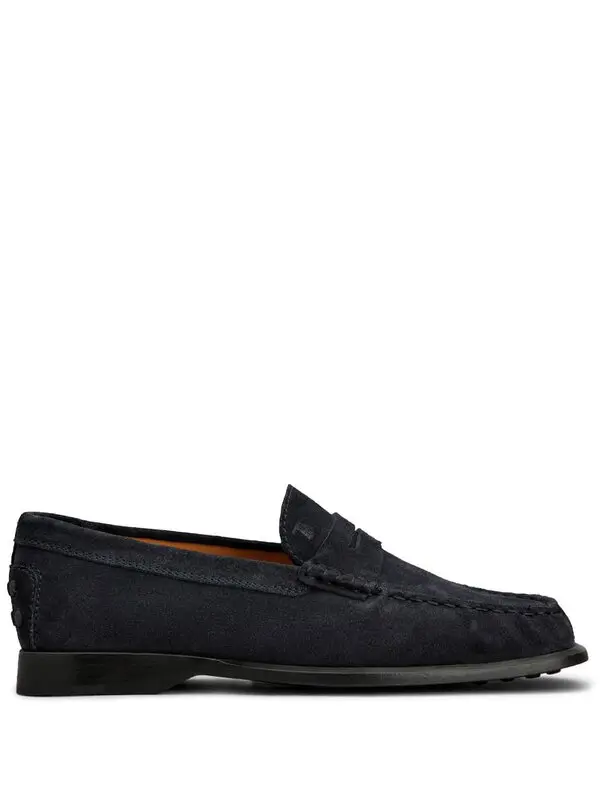 TOD'S Suede Gathered Loafers
