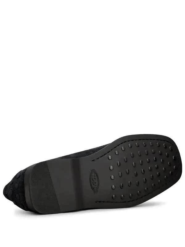 TOD'S Suede Gathered Loafers
