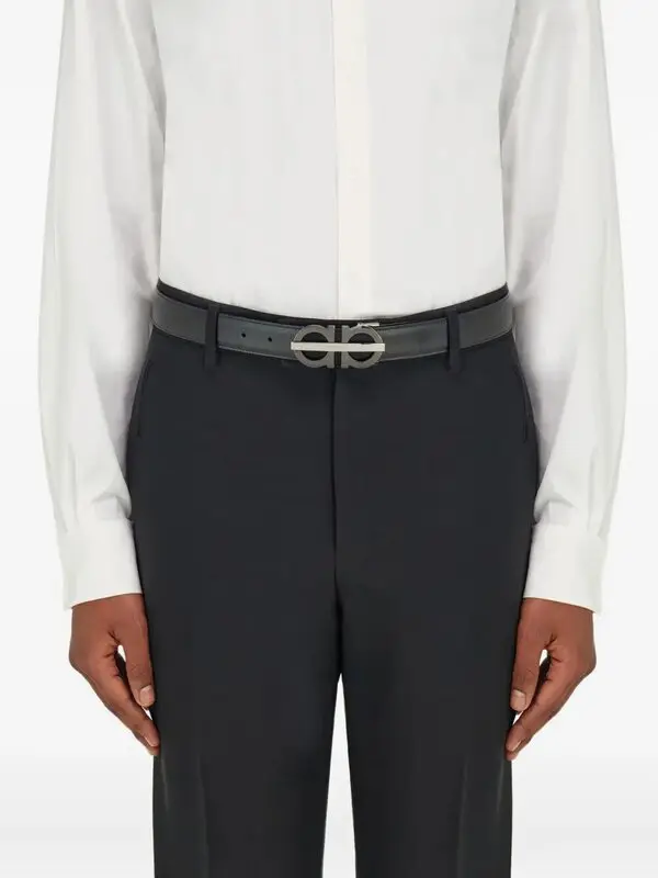 FERRAGAMO Gancini Smooth Leather Reversible Belt