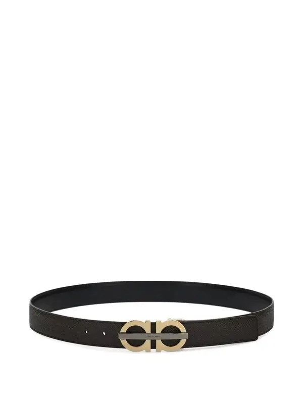 FERRAGAMO Gancini Leather Belt - Brown