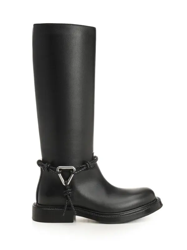 Bottega Veneta Leather Over-the-knee Boots With Metal Detail - Black
