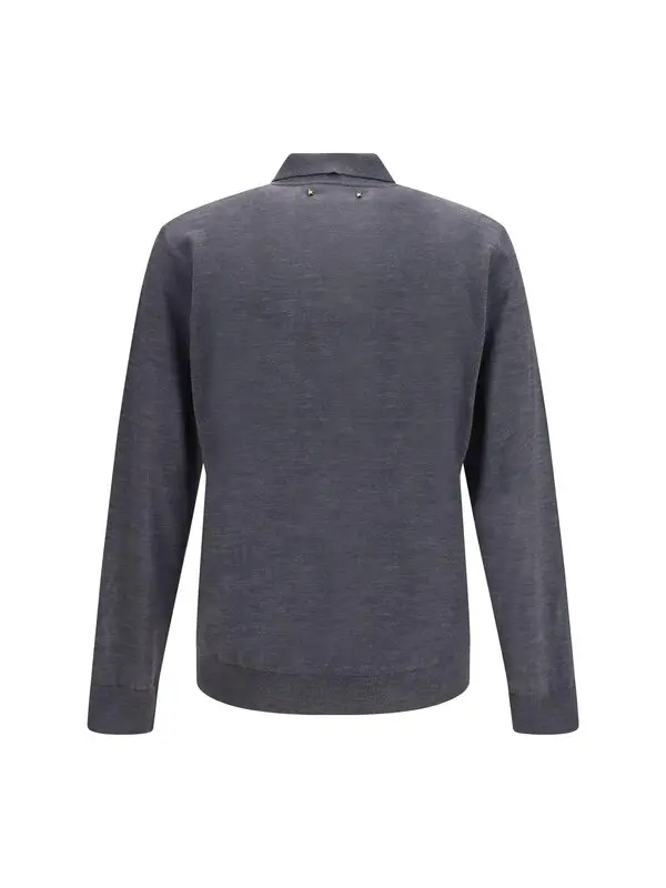 GOLDEN GOOSE Virgin Wool Polo Shirt - Gray