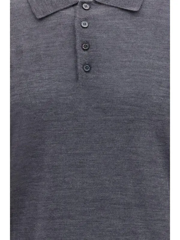 GOLDEN GOOSE Virgin Wool Polo Shirt - Gray