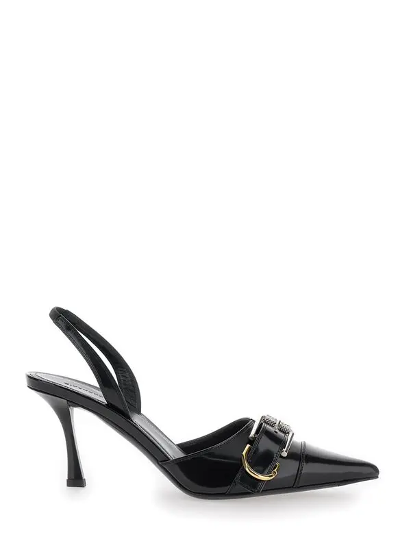 Givenchy Voyou' Black Slingback Pumps With A Buckle In Patent Leather - Multicolor