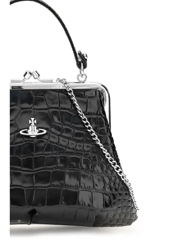 VIVIENNE WESTWOOD Granny Frame Crocodile Effect Handbag