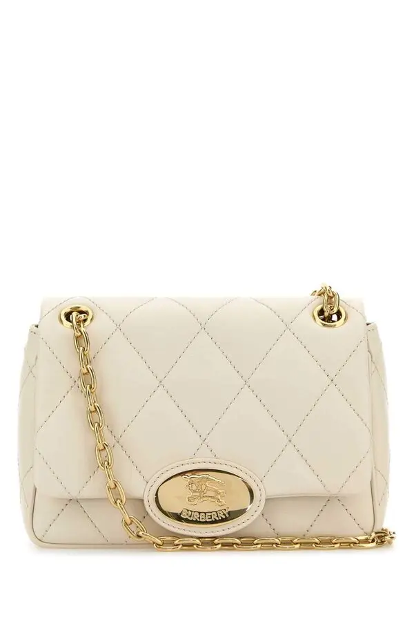 Burberry Ivory Leather Small Strand Shoulder Bag - White