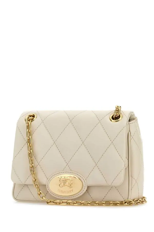 Burberry Ivory Leather Small Strand Shoulder Bag - White