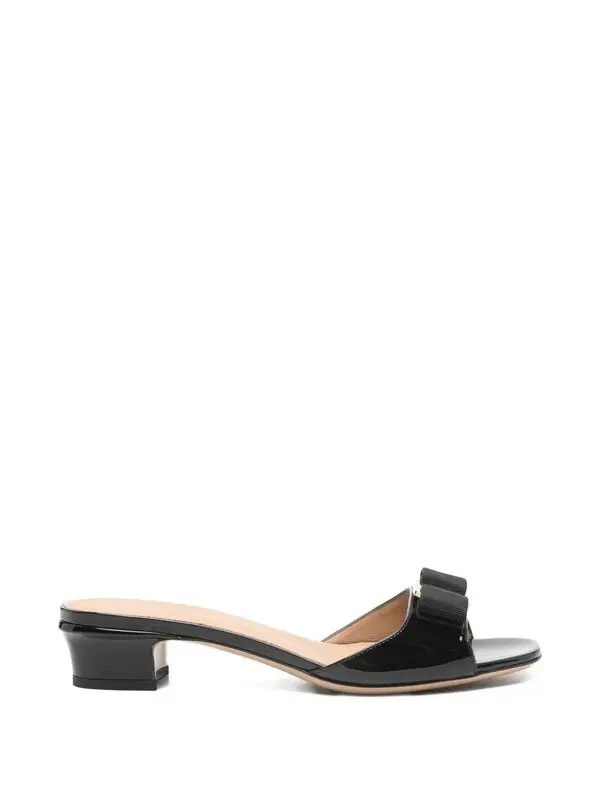 FERRAGAMO Leather Mule - Black