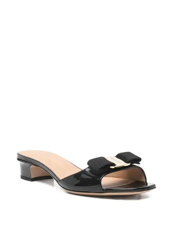 FERRAGAMO Leather Mule - Black