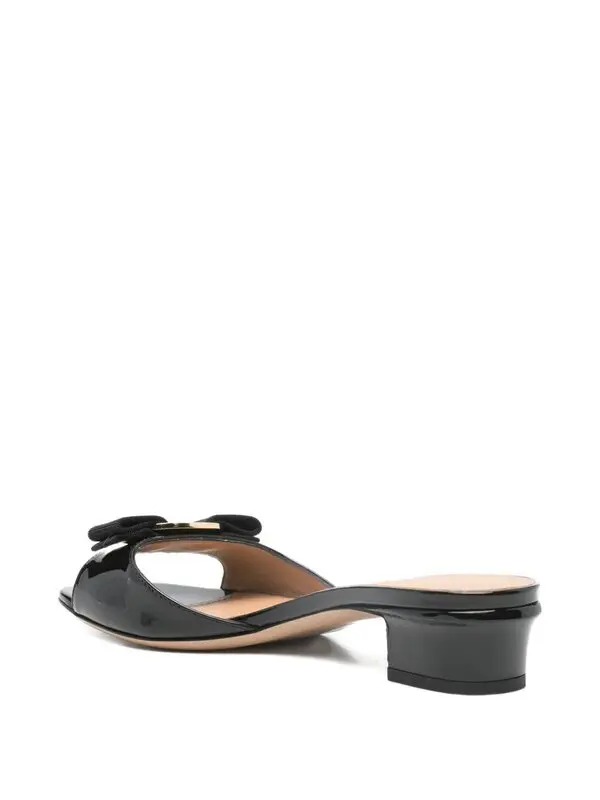 FERRAGAMO Leather Mule - Black