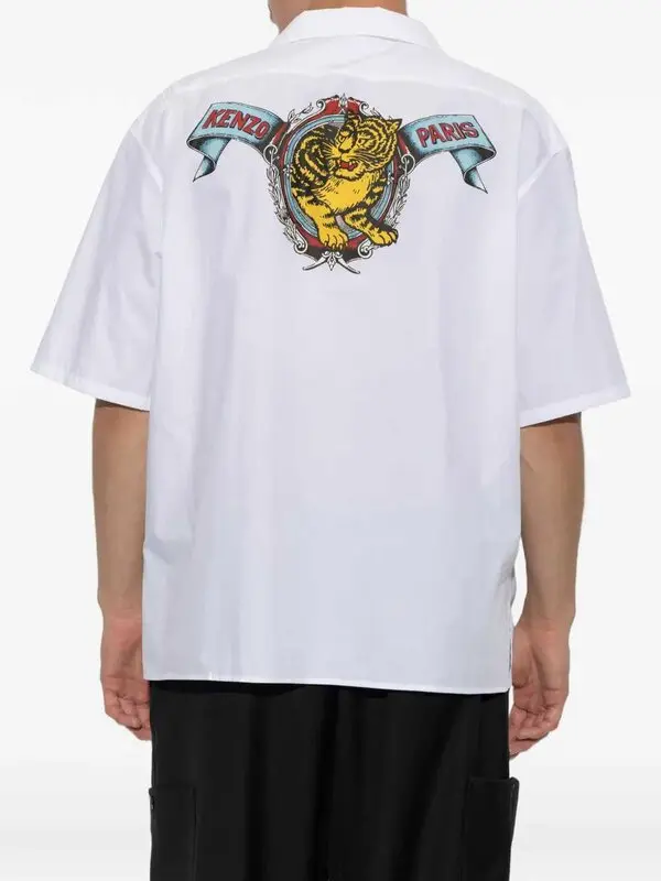 Kenzo Short-sleeved Shirt With Tiger Print