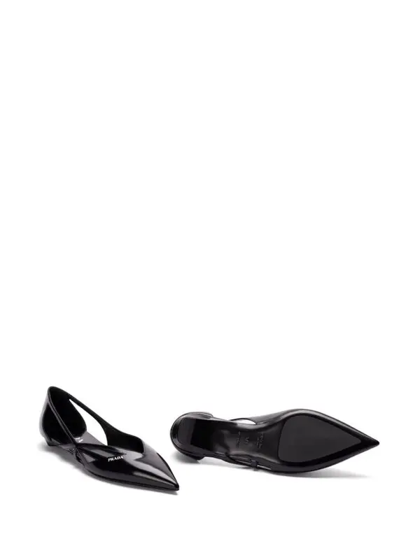 Prada Brushed Leather Ballerinas