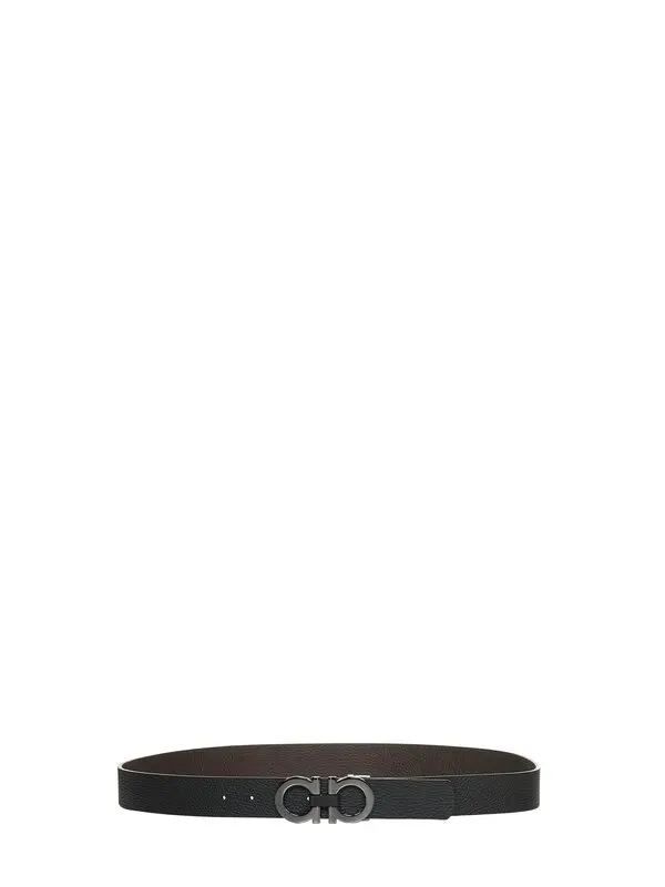 FERRAGAMO Reversible Gancini Leather Belt