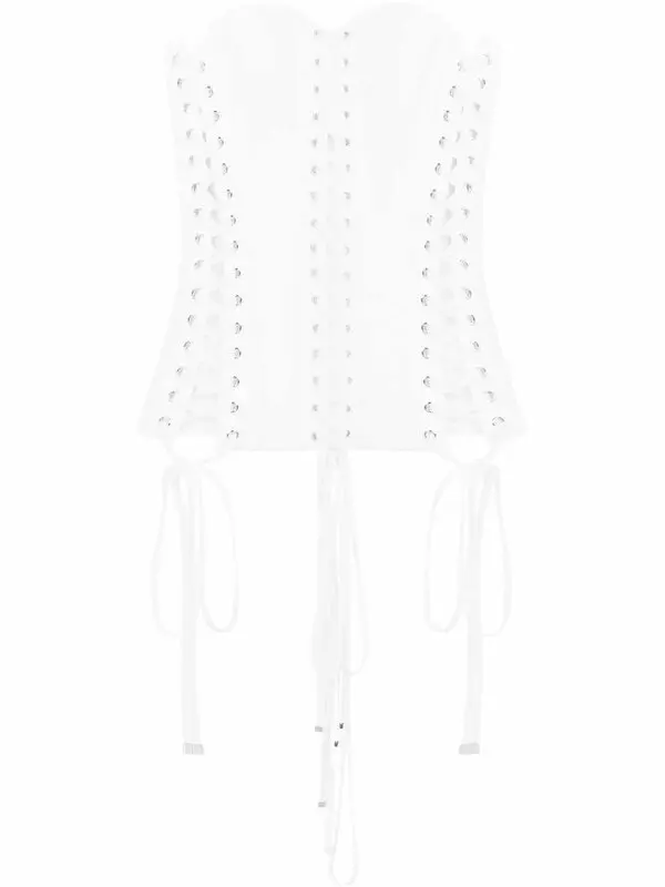 Dolce & Gabbana Gabardine Bustier Top - White