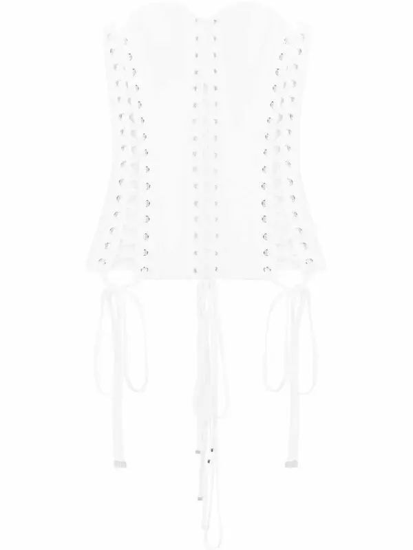 Dolce & Gabbana Gabardine Bustier Top - White