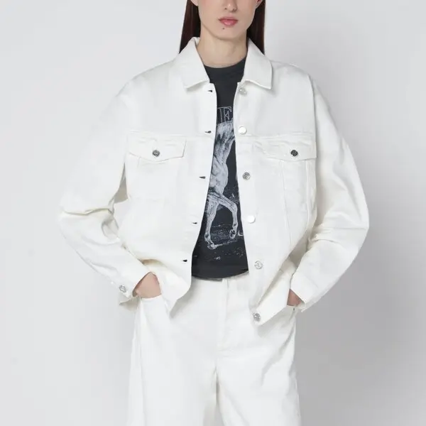 ANINE BING Ecru Organic Denim Jacket - Cream