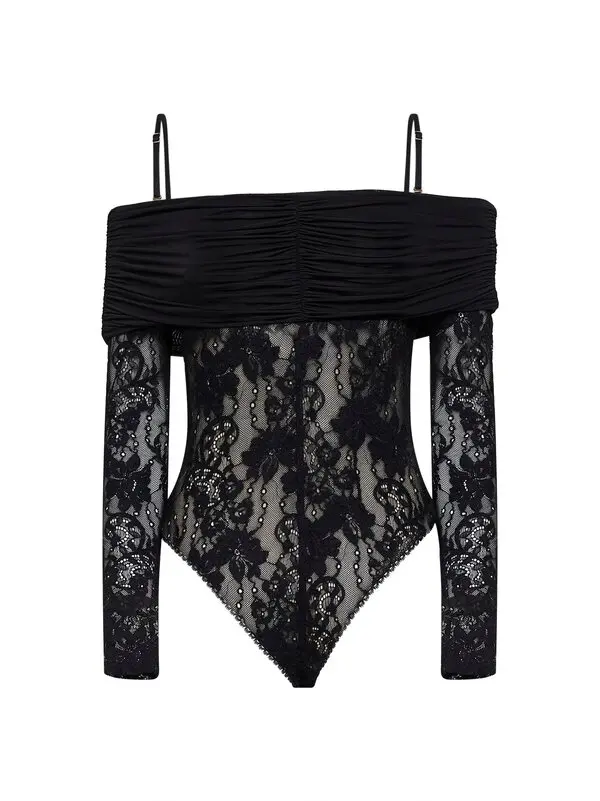 Zimmermann Black Lace Rebellion Bodysuit