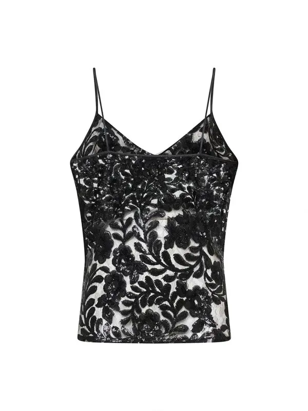 GOLDEN GOOSE Sequined Tulle Journey Top - Multicolor