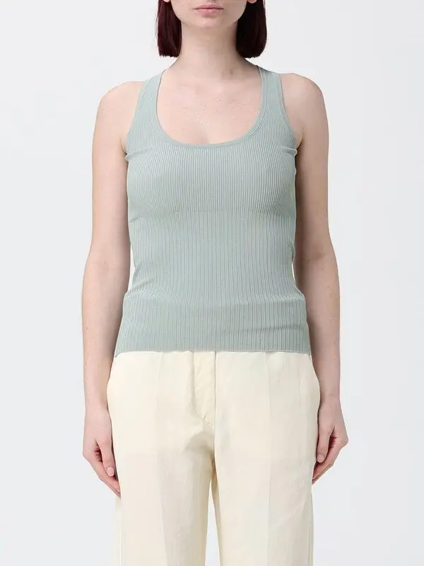 Max Mara Cotton Ribbed Tank Top - Blue