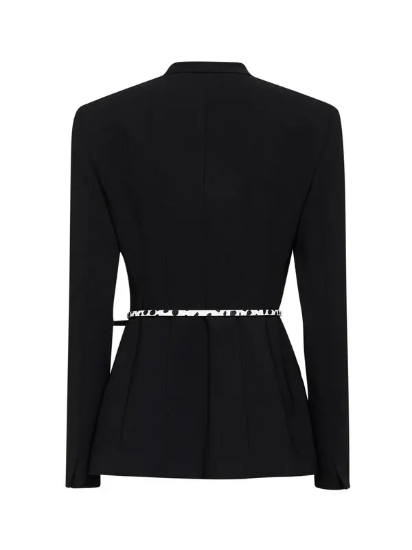 Max Mara Black Cady Mstquinoa Belted Jacket