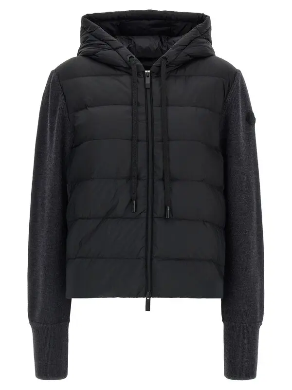 Moncler Padded Hybrid Cardigan - Gray