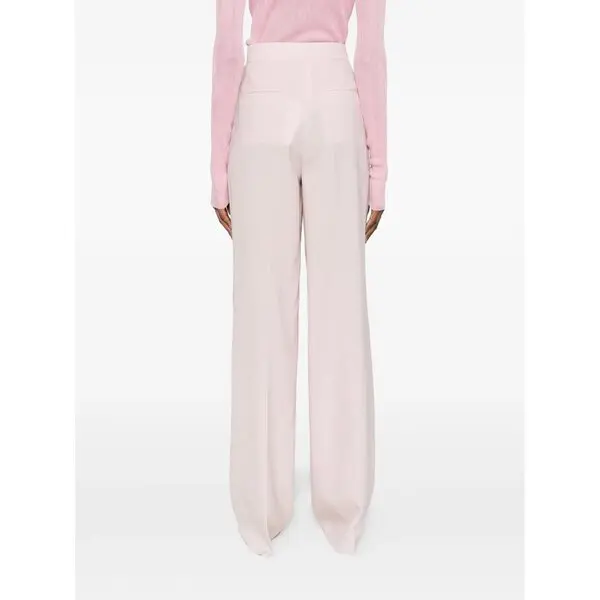 Max Mara Silk Straight Trousers - Pink