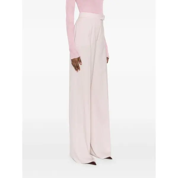 Max Mara Silk Straight Trousers - Pink