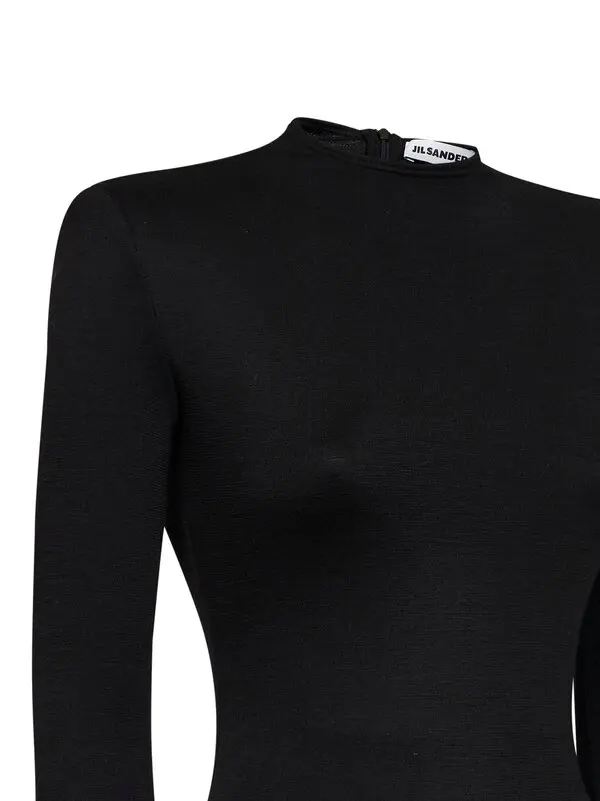 JIL SANDER Compact Wool Knit Fitted Bodysuit - Multicolor