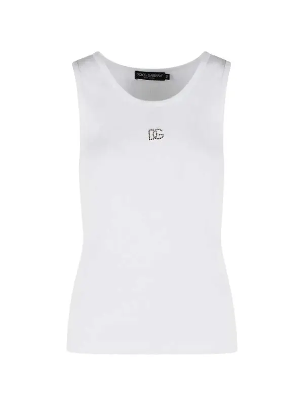 Dolce & Gabbana Ribbed Logo Tank Top