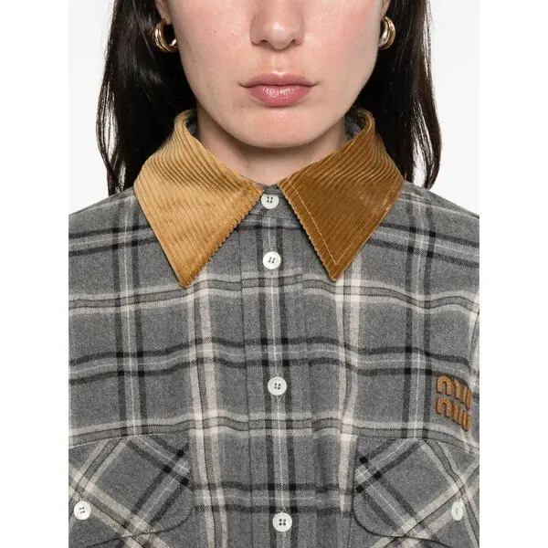 Miu Miu Flannel Mini Dress - Gray