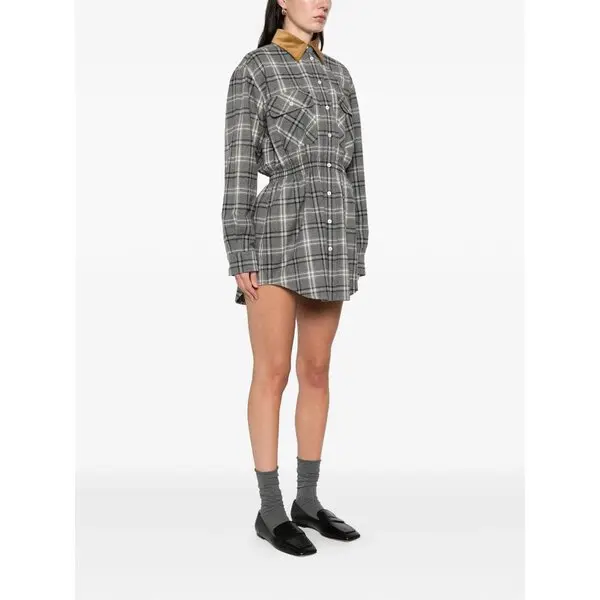 Miu Miu Flannel Mini Dress - Gray
