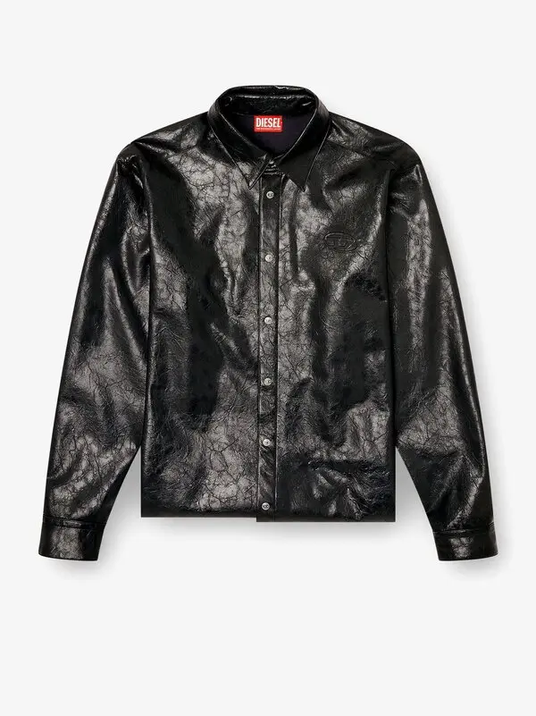 DIESEL® S-simply-qmbu Faux-leather Shirt - Multicolor