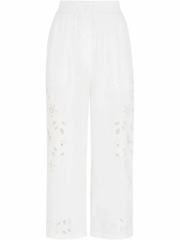 Dolce & Gabbana Embroidered Linen Shorts - White