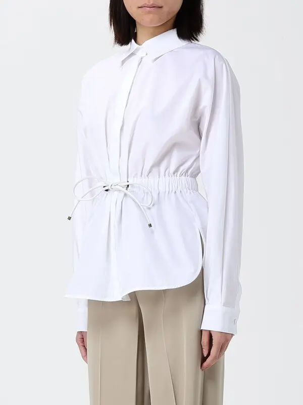 Max Mara Cotton Shirt With Drawstring - White