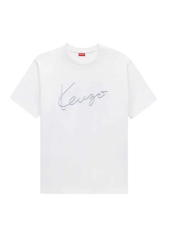 Kenzo Signature` Embroidered Cotton T-shirt
