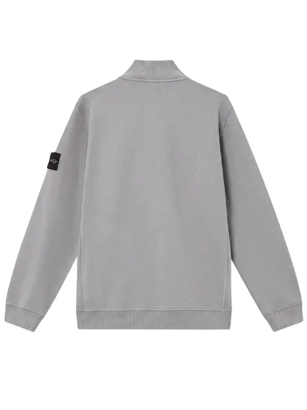 Stone Island Cotton Zip Up Sweatshirt - Gray