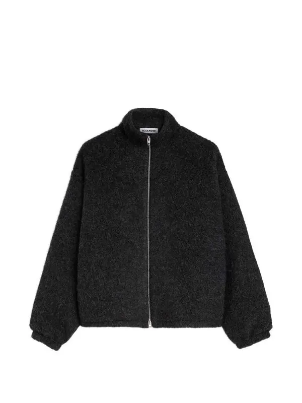 JIL SANDER Zip-up Wool-blend Fleece Sweater - Gray