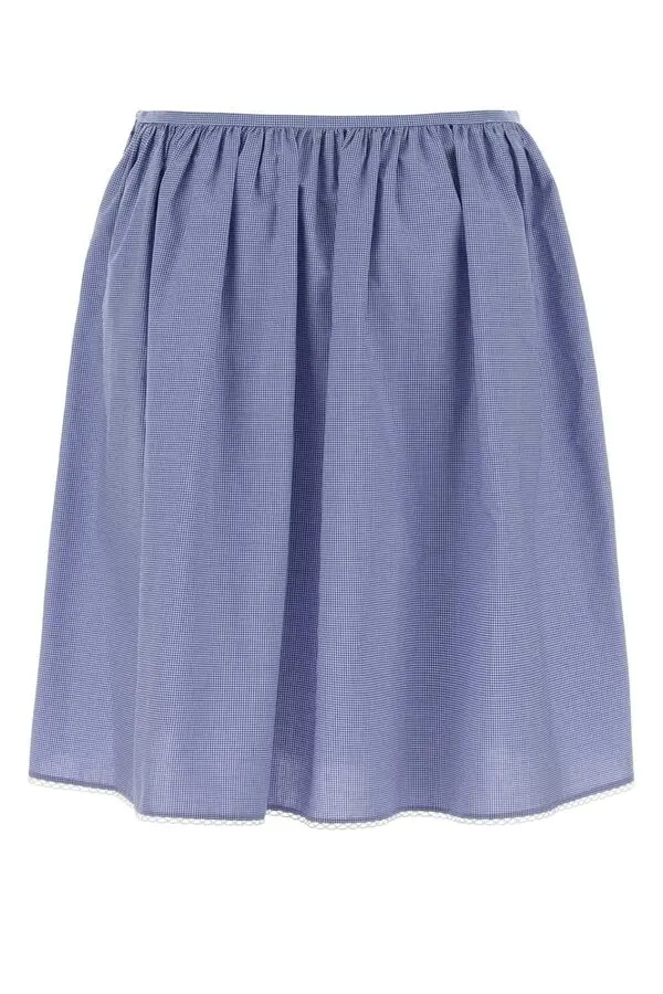 Miu Miu Embroidered Cotton Skirt - Multicolor