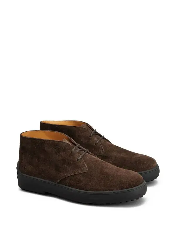 TOD'S Suede Winter Gommino Ankle Boots - Brown