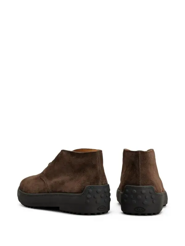 TOD'S Suede Winter Gommino Ankle Boots - Brown