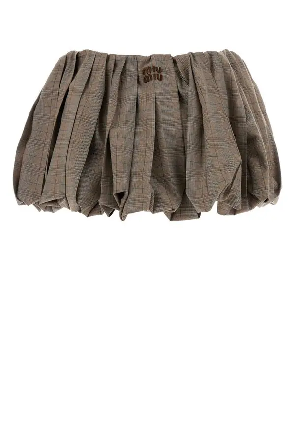 Miu Miu Embroidered Wool Mini Skirt